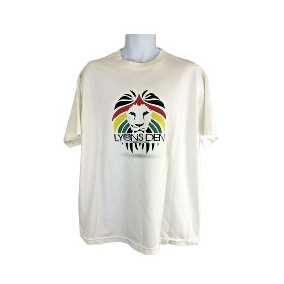 Lyons Den | Shirts | Lyons Den Reggae Music White Cotton Tee Shirt Mens ...